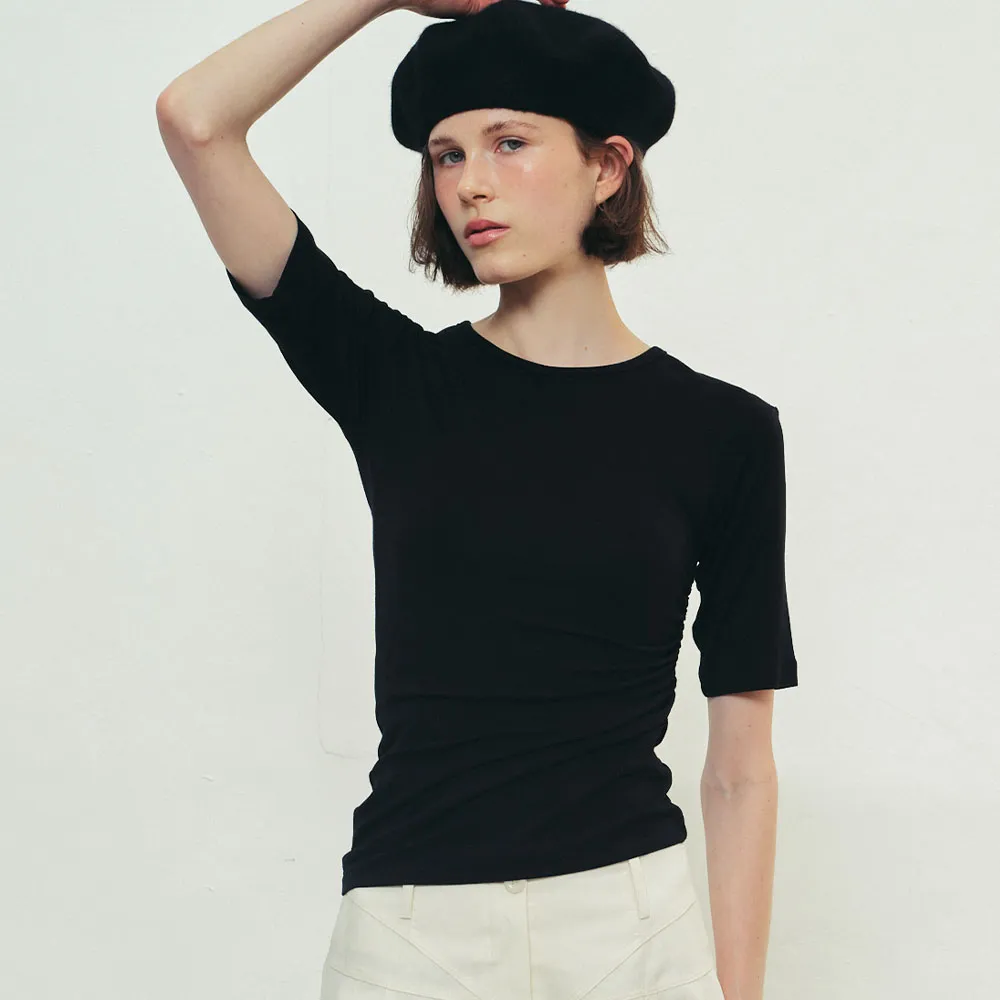 (4COLOR)SHIRRING SPAN T-SHIRT - 감도 깊은 취향 셀렉트샵 29CM