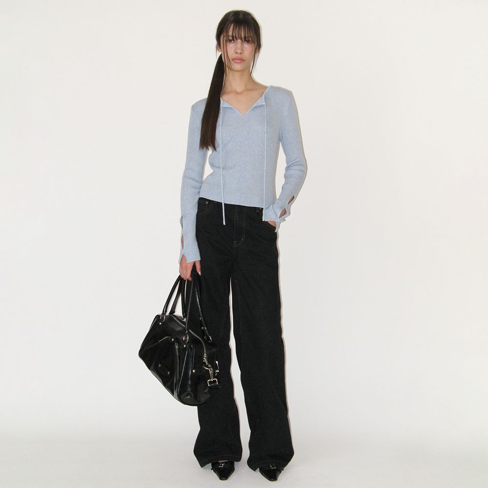 String Cut-out Knit (SKYBLUE) - 감도 깊은 취향 셀렉트샵 29CM