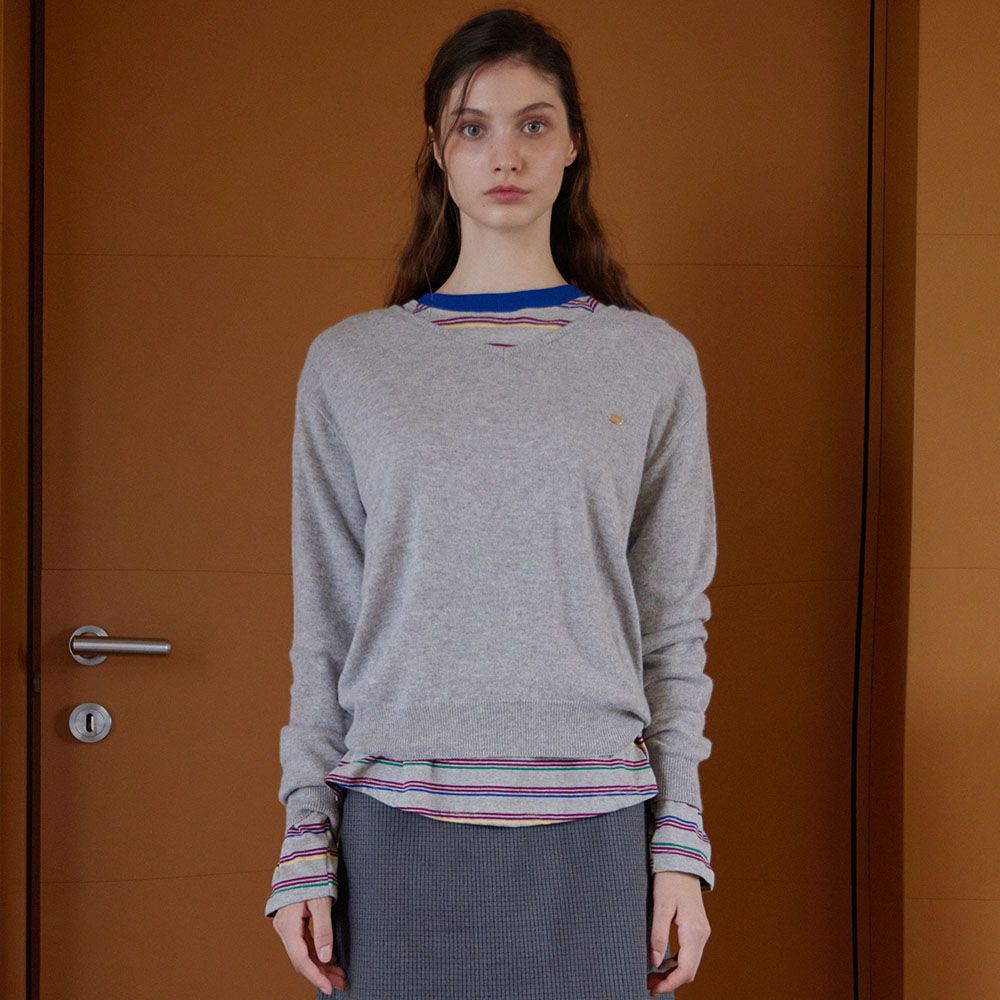 MERI WOOL V-NECK KNIT_3COLORS_MELANGE GRAY - 감도 깊은 취향 셀렉트샵 29CM