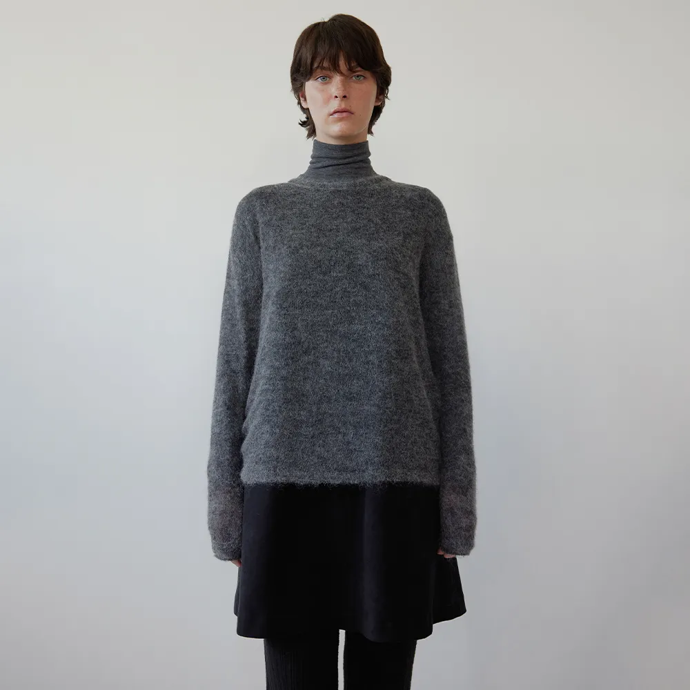 Mohair Sheer Round Knit - Charcoal - 감도 깊은 취향 셀렉트샵 29CM