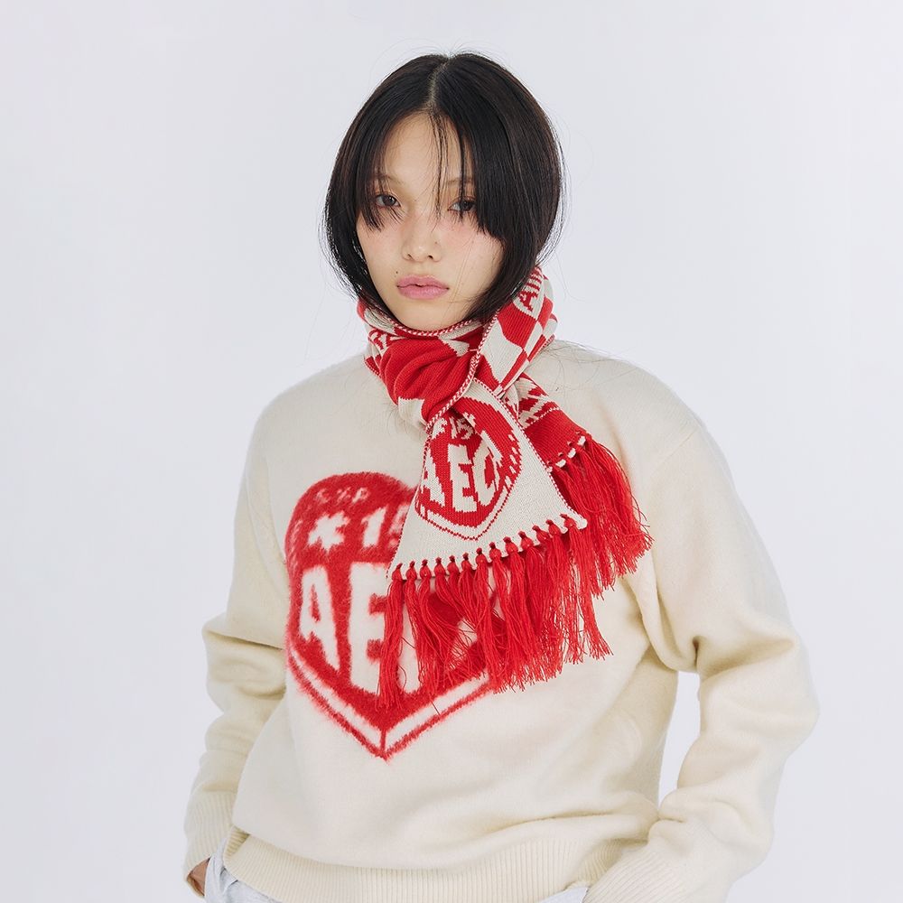 AECA LOVE FOOTBALL MUFFLER-RED - 감도 깊은 취향 셀렉트샵 29CM