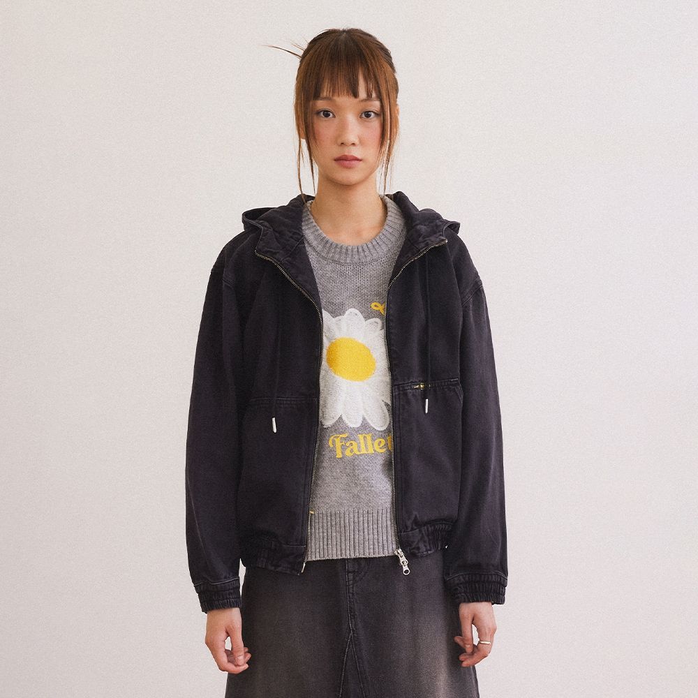 [FALLETT X LEE] 워시드 데님 후드 집업 차콜 - 감도 깊은 취향 셀렉트샵 29CM