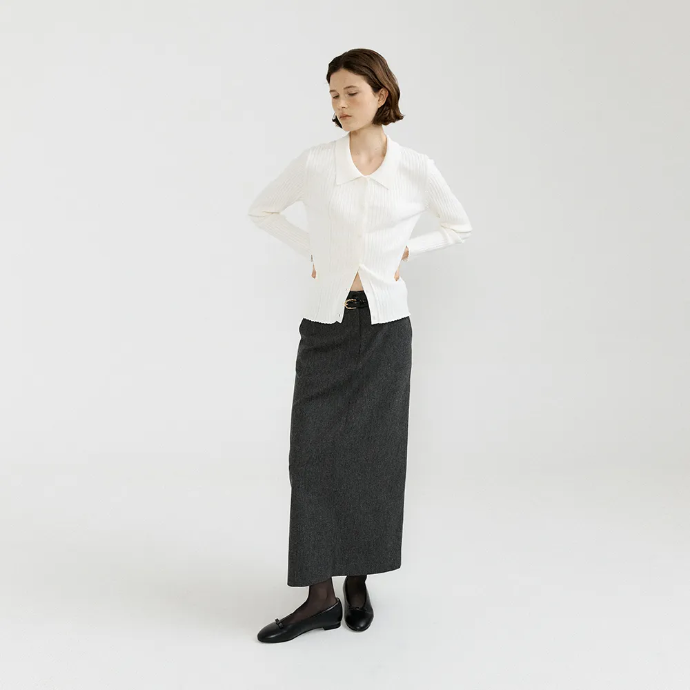 Wool Maxi H-Line Skirt (Grey) - 감도 깊은 취향 셀렉트샵 29CM