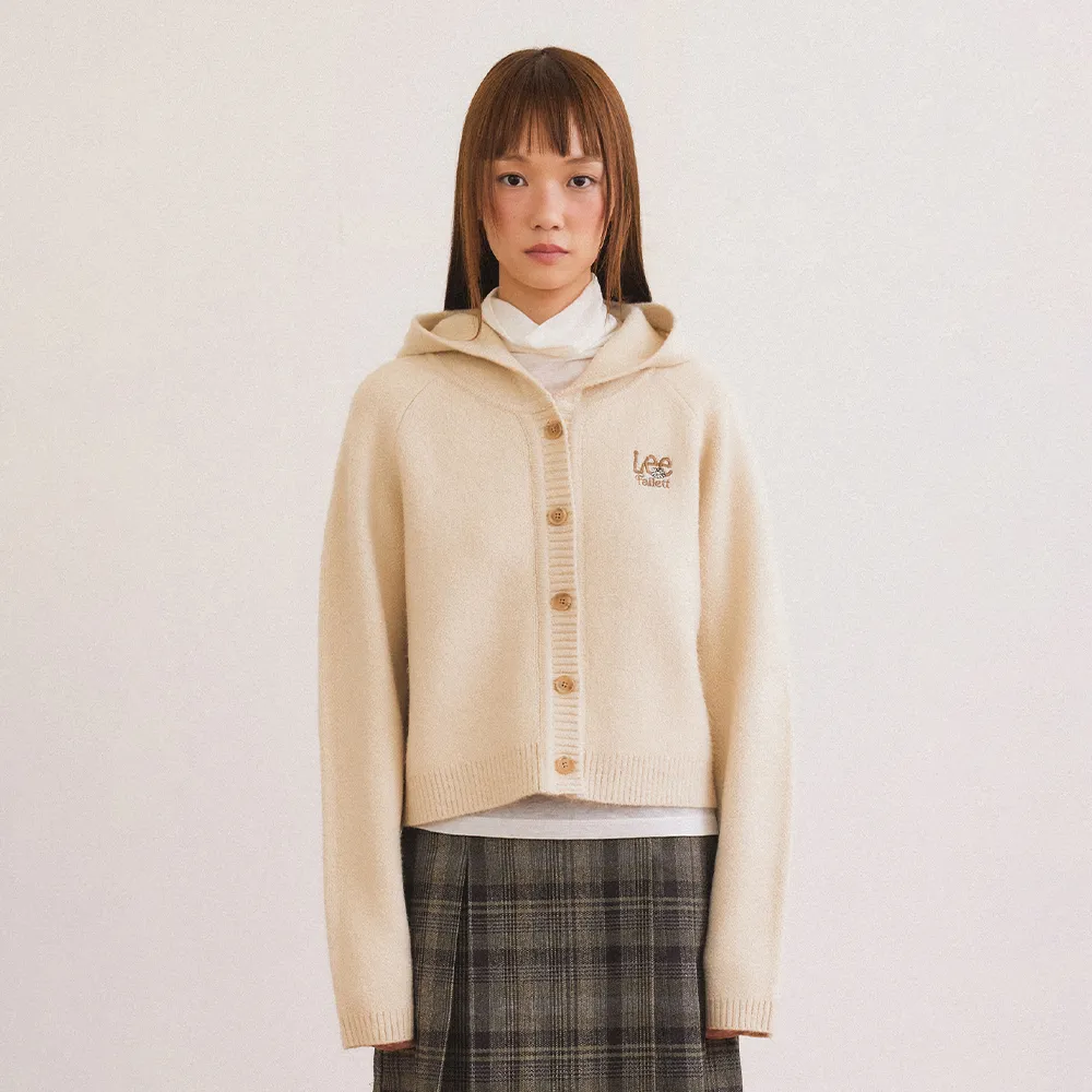 [FALLETT X LEE] 썬 플라워 로고 후드 니트 가디건 아이보리 - 감도 깊은 취향 셀렉트샵 29CM