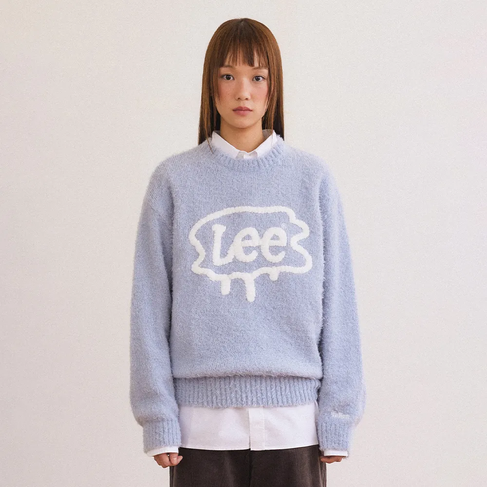 [FALLETT X LEE] 브러쉬 트위치 로고 니트 스카이 블루 - 감도 깊은 취향 셀렉트샵 29CM