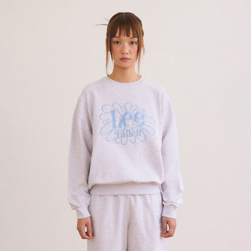 [FALLETT X LEE] 썬 플라워 맨투맨 라이트 그레이 - 감도 깊은 취향 셀렉트샵 29CM