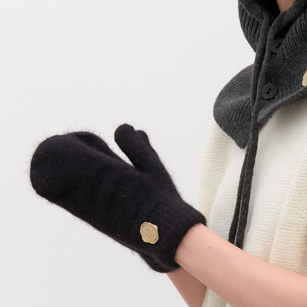 wool angora mittens gloves (G010_black) - 감도 깊은 취향 셀렉트샵 29CM