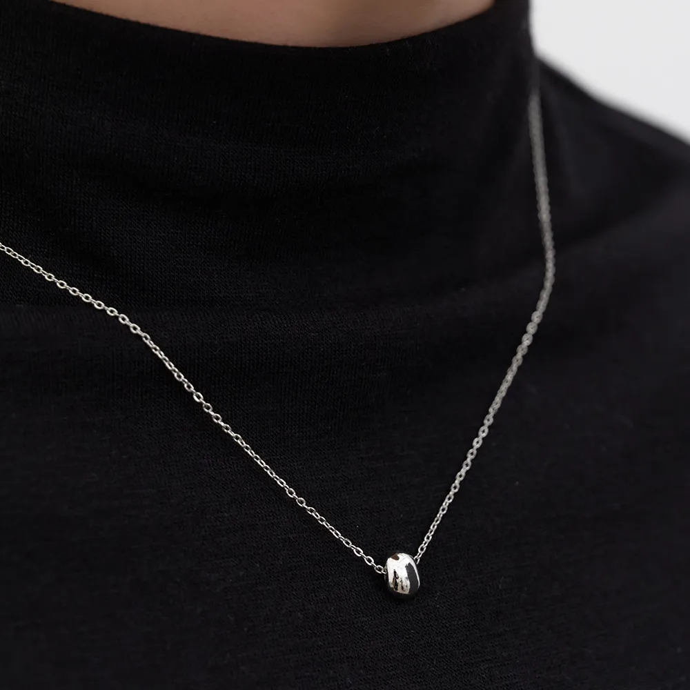 simple pebble pendant necklace (N025_silver) - 감도 깊은 취향 셀렉트샵 29CM