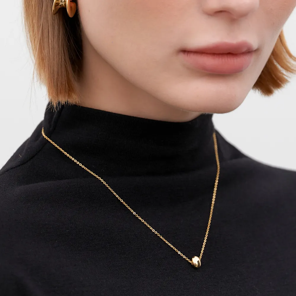 simple pebble pendant necklace (N025_gold) - 감도 깊은 취향 셀렉트샵 29CM