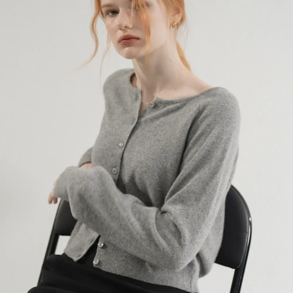 [29CM 단독] Merino Wool 100% Round Knit Cardigan (Gray) - 감도 깊은 취향 셀렉트샵 29CM