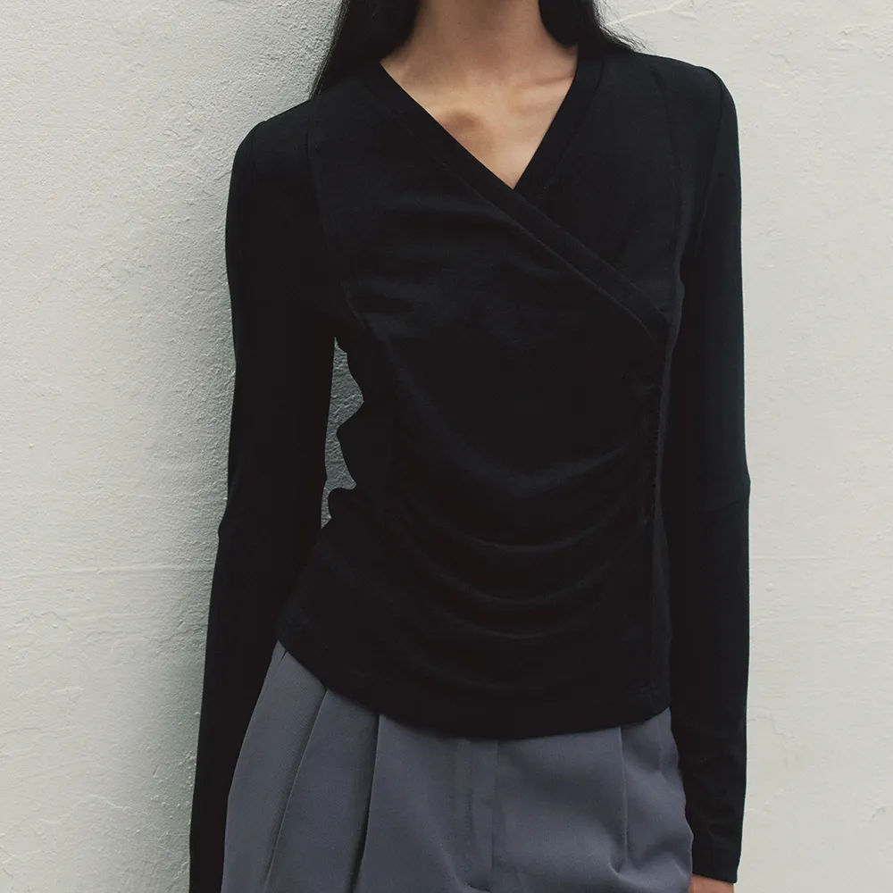DRAPE SHIRRING TOP BLACK MBDFTO006BK - 감도 깊은 취향 셀렉트샵 29CM