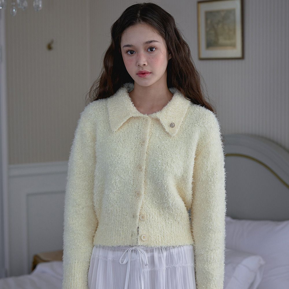 Hairy Collar Knit Cardigan [Light Yellow] - 감도 깊은 취향 셀렉트샵 29CM