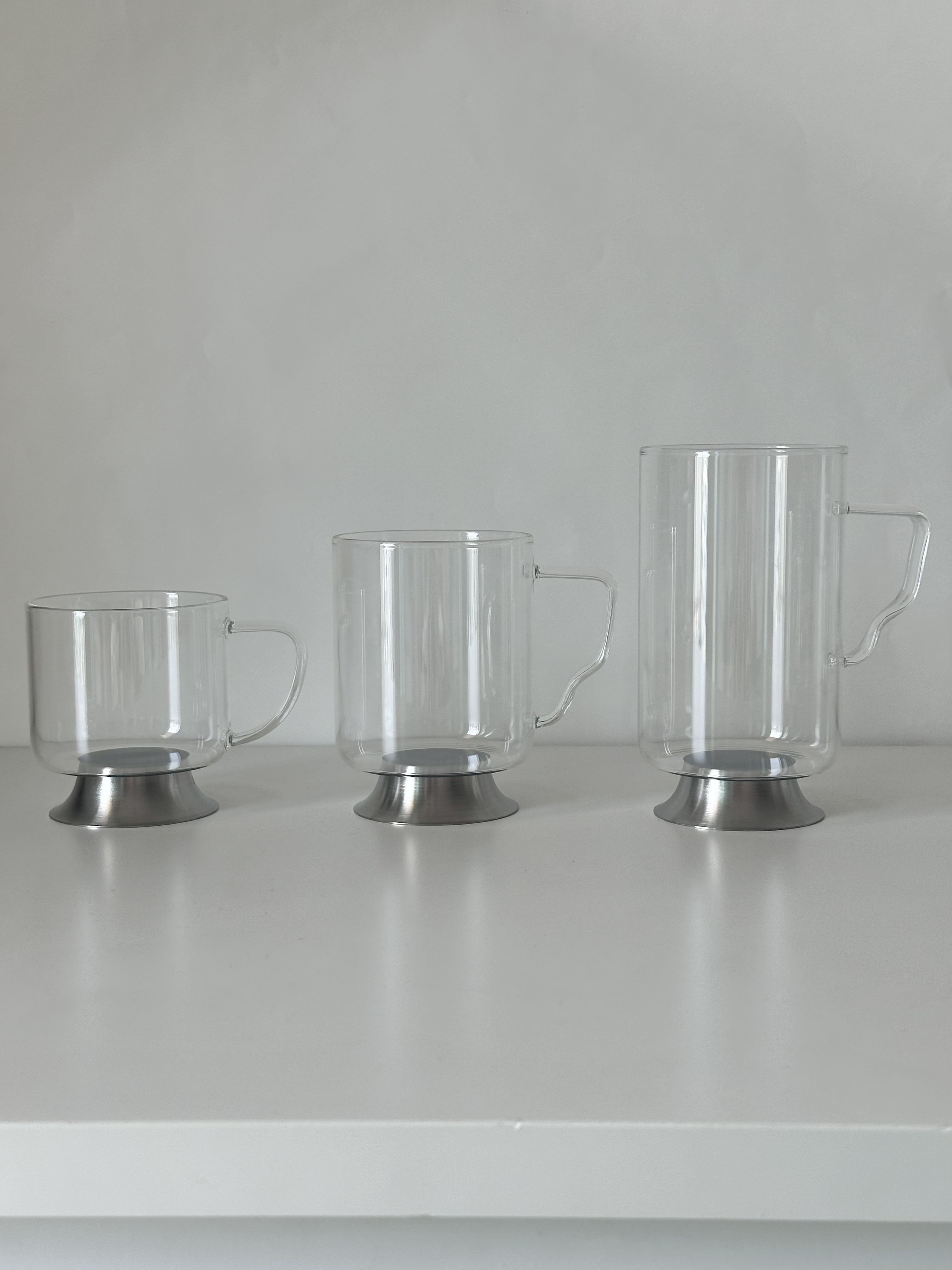 스테인리스 받침 유리컵 맥주 커피잔 손잡이 X 250ml - 감도 깊은 취향 셀렉트샵 29CM