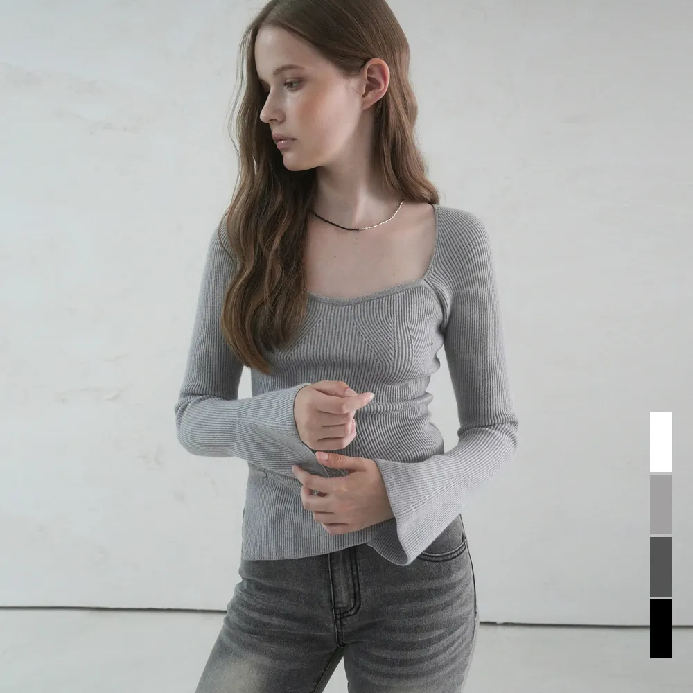 Manon Heart-line Slit Knit - 4COL - 감도 깊은 취향 셀렉트샵 29CM