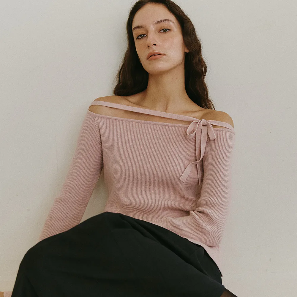 comos 1231 boat neck 2-way tie knit (pink) - 감도 깊은 취향 셀렉트샵 29CM