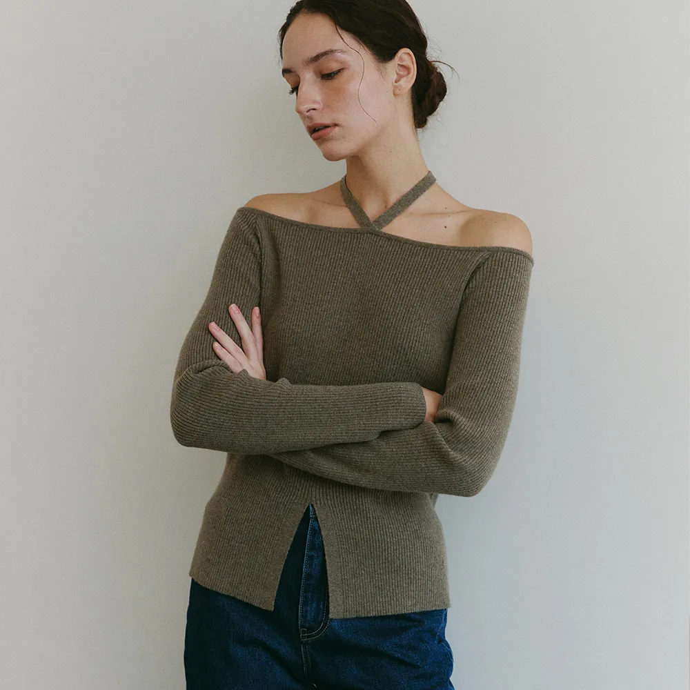 comos 1232 boat neck 2-way tie knit (khaki) - 감도 깊은 취향 셀렉트샵 29CM