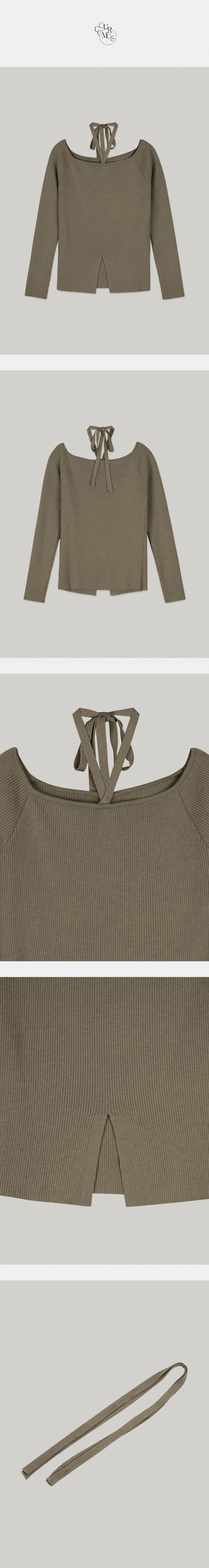 comos 1232 boat neck 2-way tie knit (khaki) - 감도 깊은 취향 셀렉트샵 29CM
