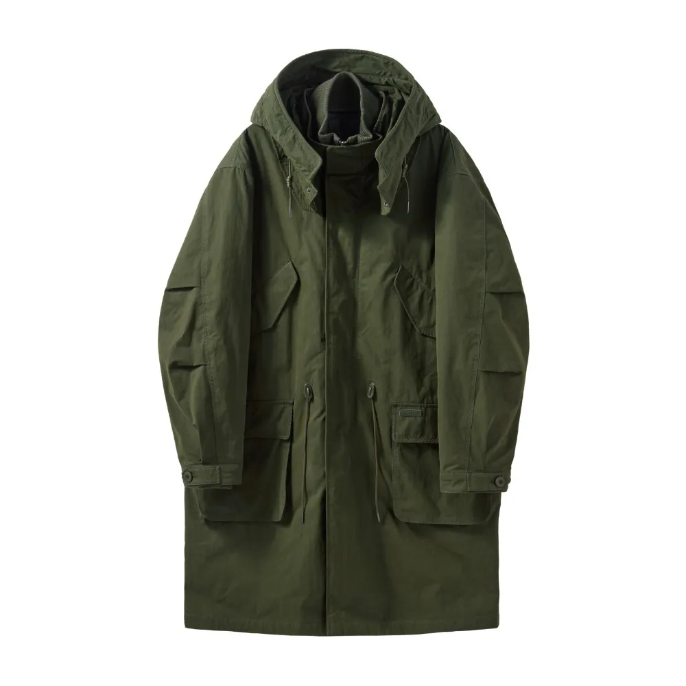 GREENFORD DETACHABLE LINER LONG FIELD JACKET - KHAKI (P244MCT510) - 감도 ...