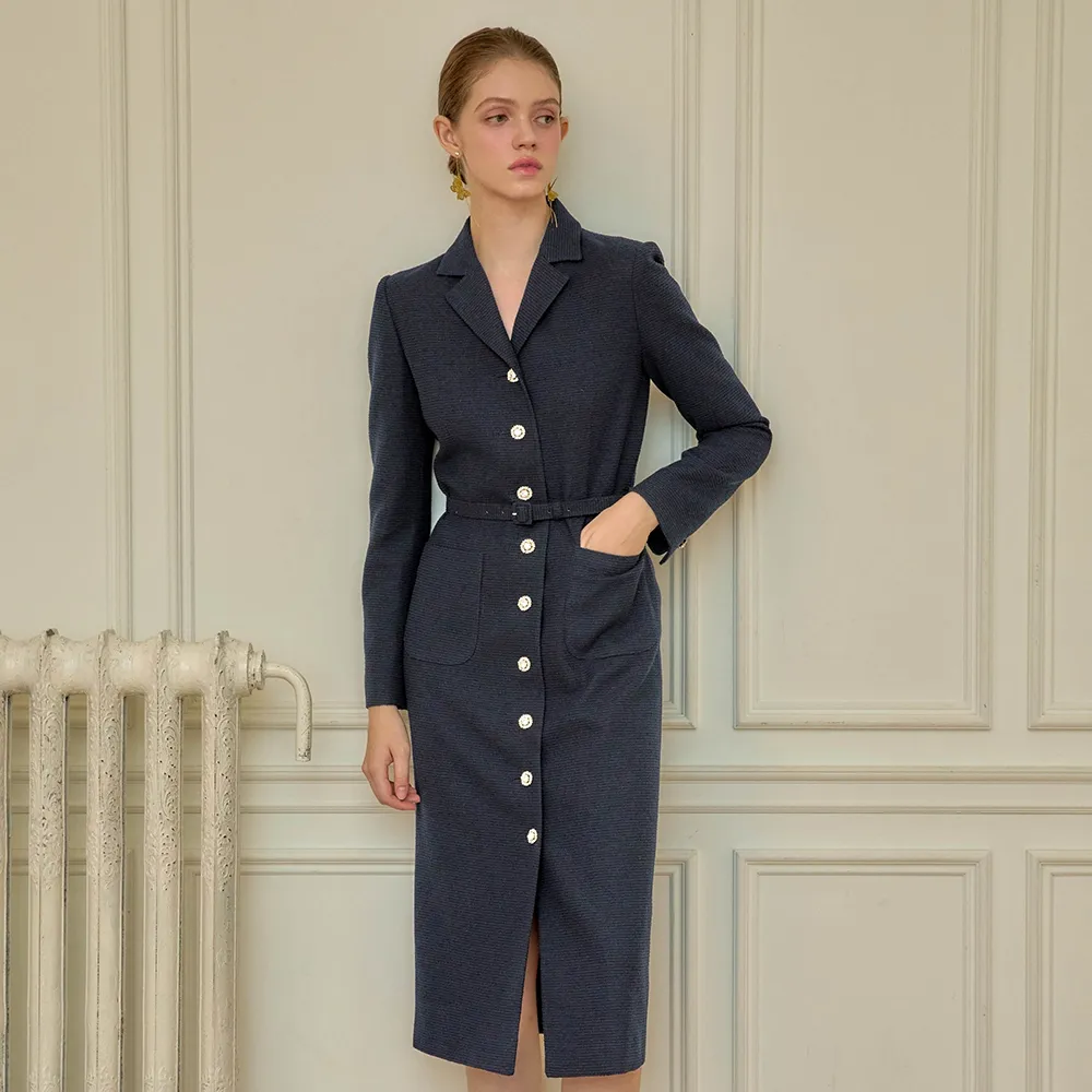 24 FW 칼라99 에투알 롱 퀸 트위드원피스 네이비 - 감도 깊은 취향 셀렉트샵 29CM