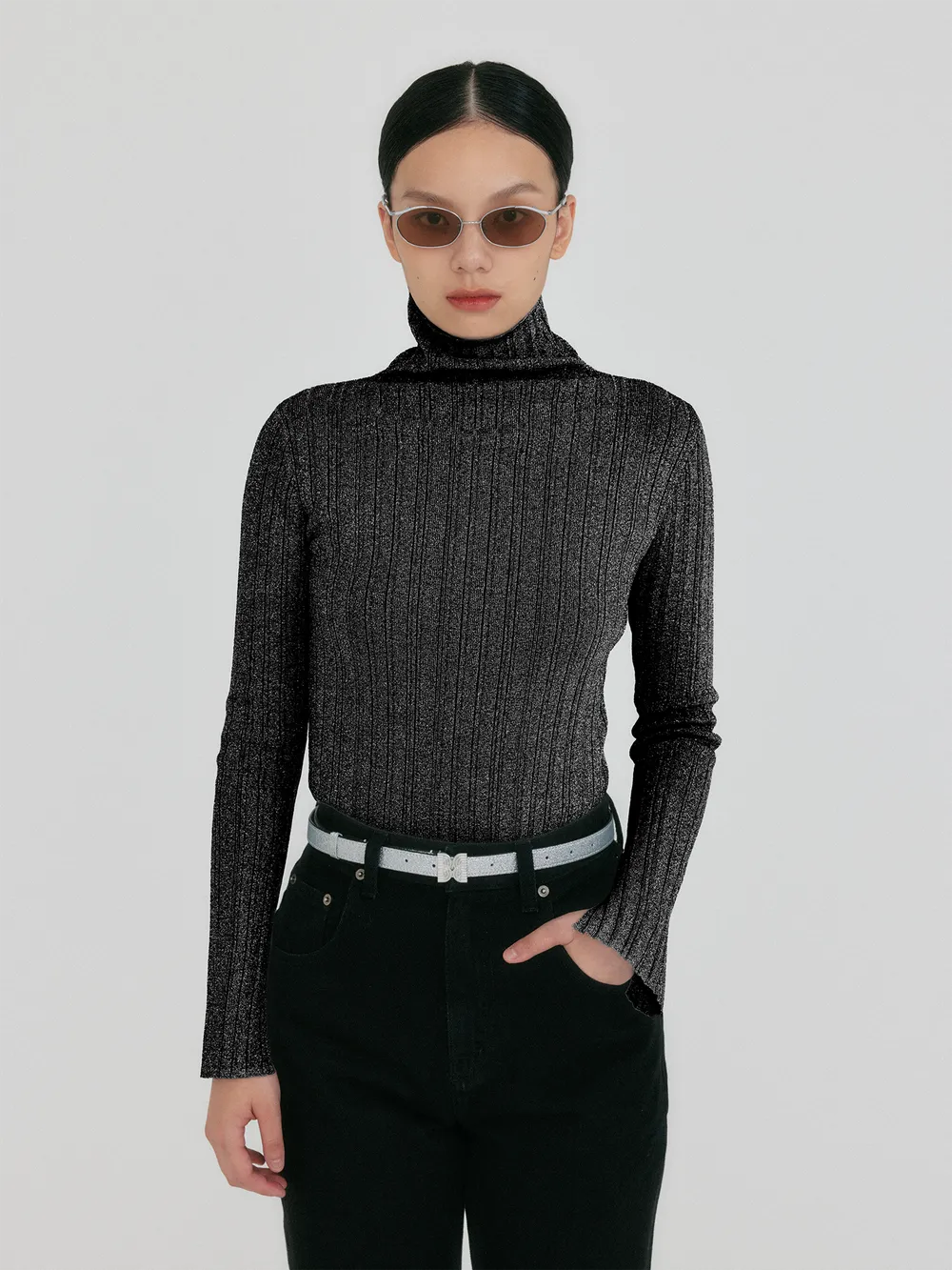 ZOUQ Slim-fit Turtle Neck Knit Top - Grey - 감도 깊은 취향 셀렉트샵 29CM