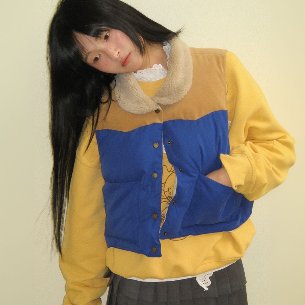 SUEDE BLOCK PADDING VEST BLUE - 감도 깊은 취향 셀렉트샵 29CM