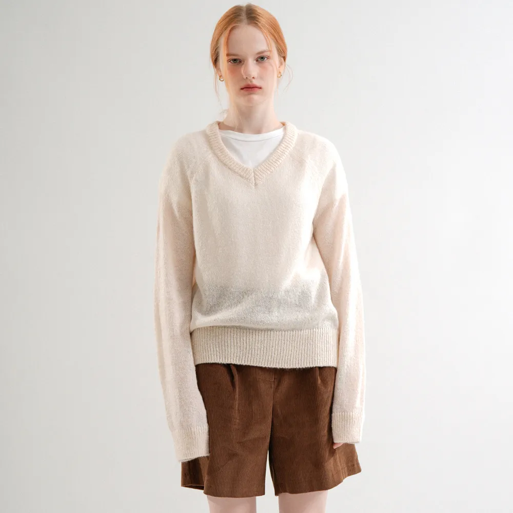 Mohair V-neck Basic Knit (Cream_beige) - 감도 깊은 취향 셀렉트샵 29CM