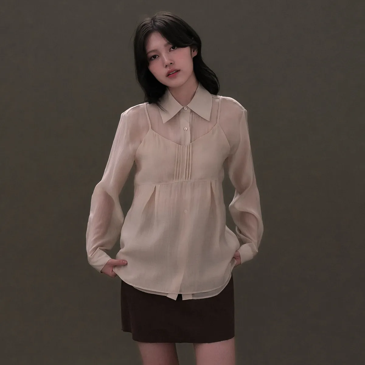 SHEER BUSTIER SET-UP [ BEIGE ] - 감도 깊은 취향 셀렉트샵 29CM