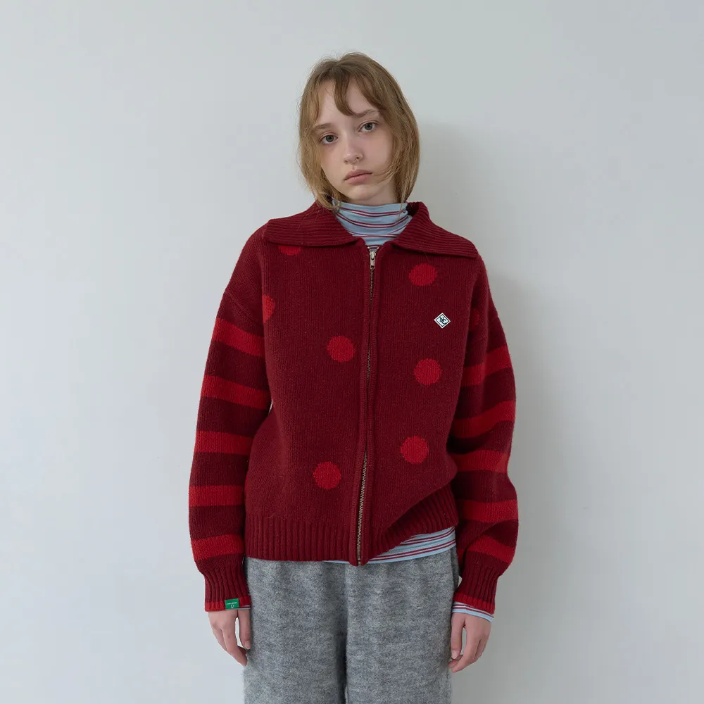 116. Multi pattern knit zip-up _ Red - 감도 깊은 취향 셀렉트샵 29CM
