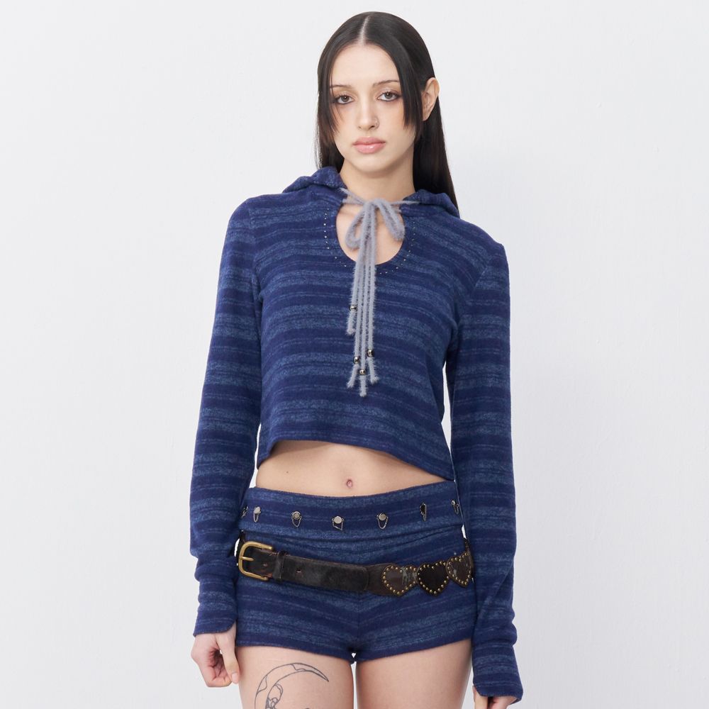 Double string piercing hoodie Navy - 감도 깊은 취향 셀렉트샵 29CM