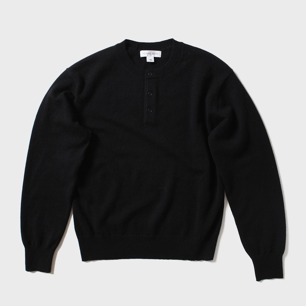 TE3-SW03 노팅 캐시 헨리넥 니트-블랙 - 감도 깊은 취향 셀렉트샵 29CM