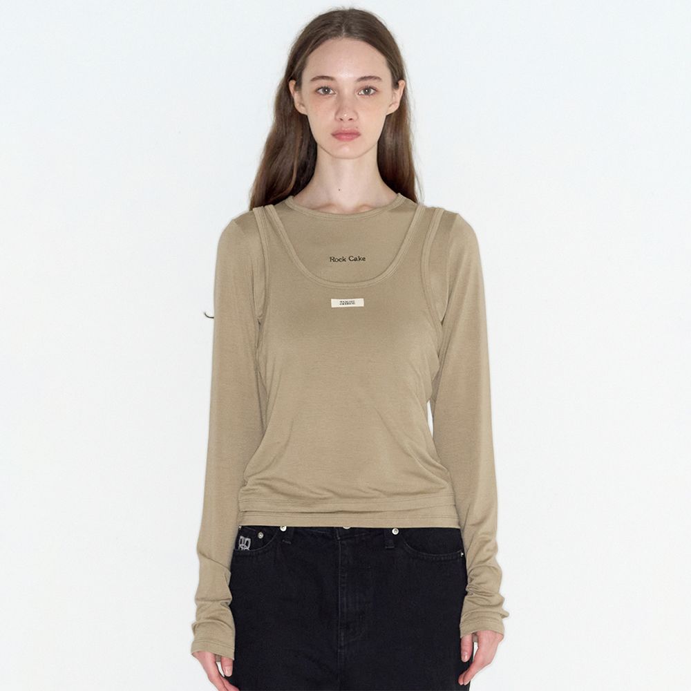 Beige Label Layerd LS Tee - Brown - 감도 깊은 취향 셀렉트샵 29CM