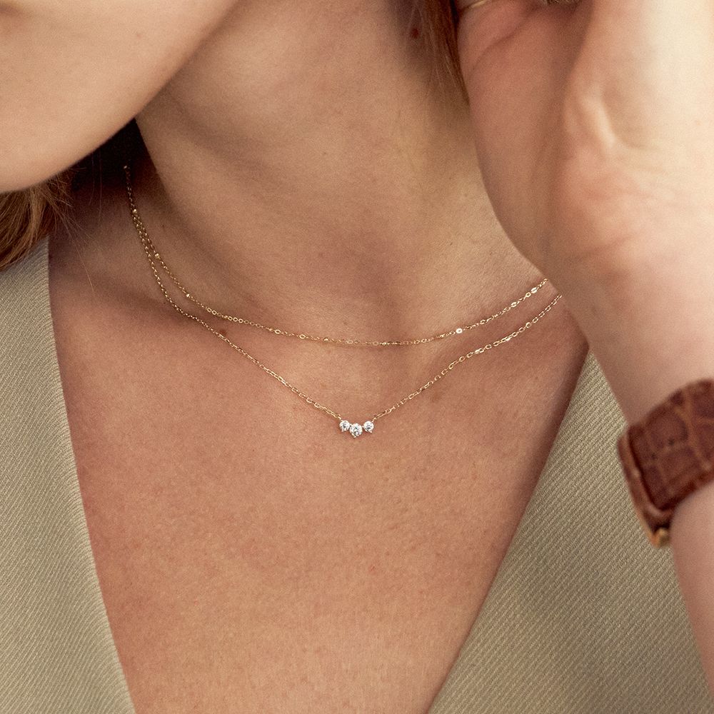 14k 트리플 다이아몬드 목걸이 (14k골드) #LCN14 - 감도 깊은 취향 셀렉트샵 29CM