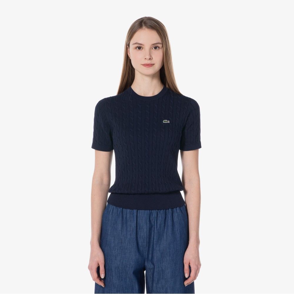 여성 케이블 반팔 크루넥 AF480E-54N 166 - 감도 깊은 취향 셀렉트샵 29CM