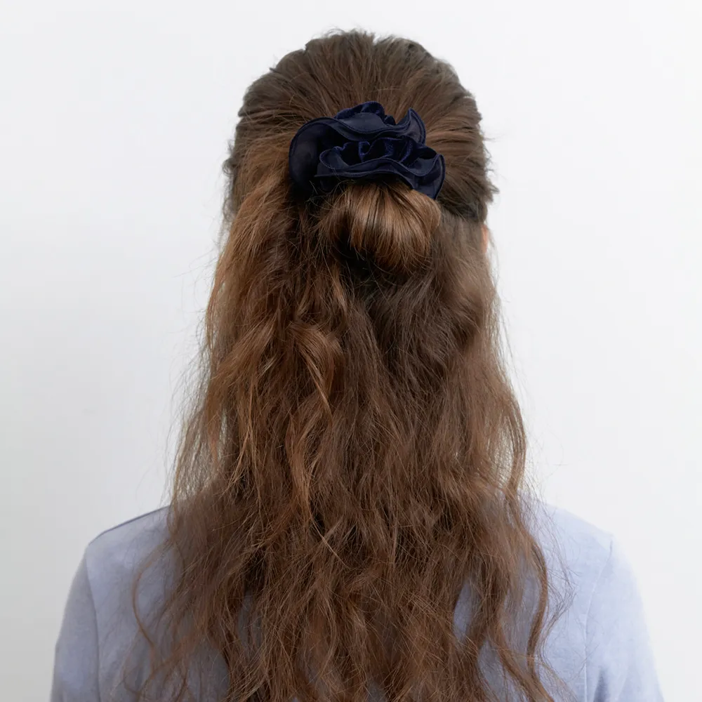 velvet romatic mesh lace scrunch - navy - 감도 깊은 취향 셀렉트샵 29CM