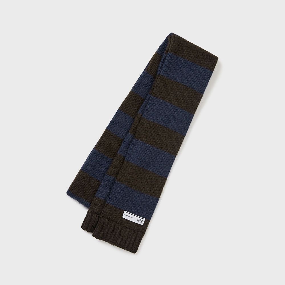 [Mmlg] MM STRIPE KNIT MUFFLER (NAVY) - 감도 깊은 취향 셀렉트샵 29CM