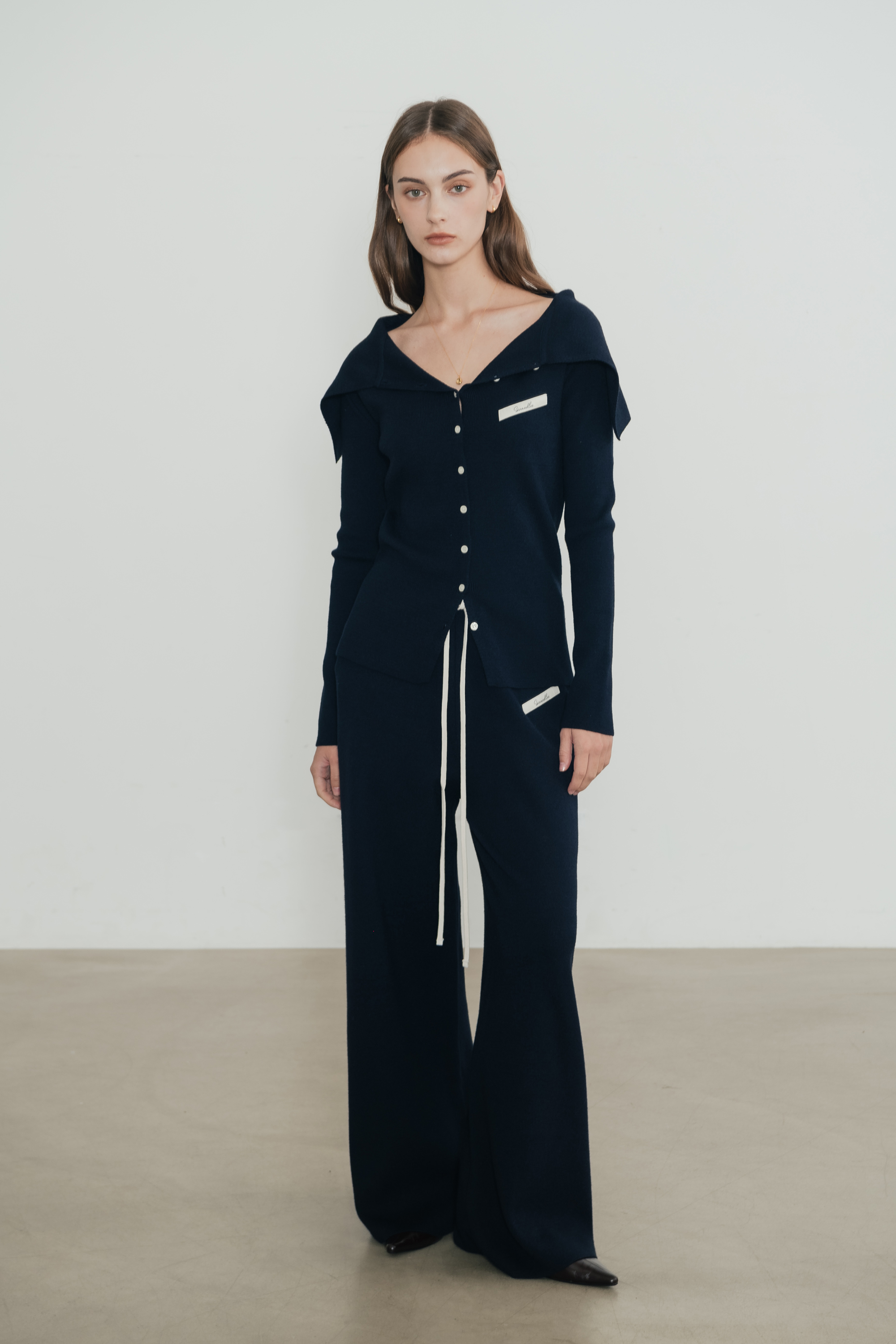 (W) 레이시 니트 팬츠 네이비 - 감도 깊은 취향 셀렉트샵 29CM