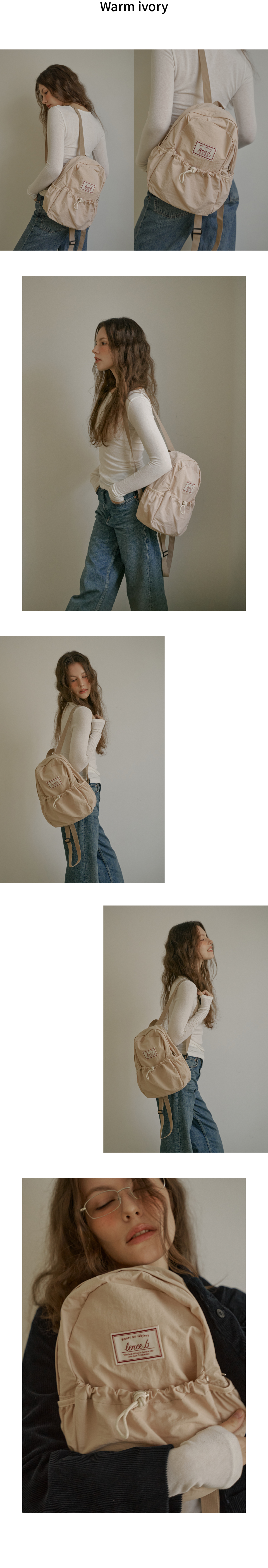 미니 스트링 백팩 웜 아이보리 Mini string backpack Warm ivory - 감도 깊은 취향 셀렉트샵 29CM