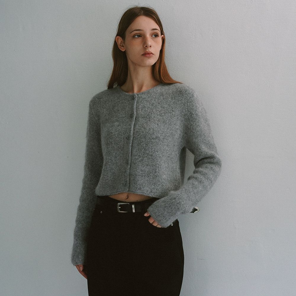 Angora Crop Cardigan - Gray - 감도 깊은 취향 셀렉트샵 29CM