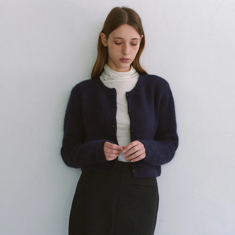 Angora Crop Cardigan - Navy - 감도 깊은 취향 셀렉트샵 29CM