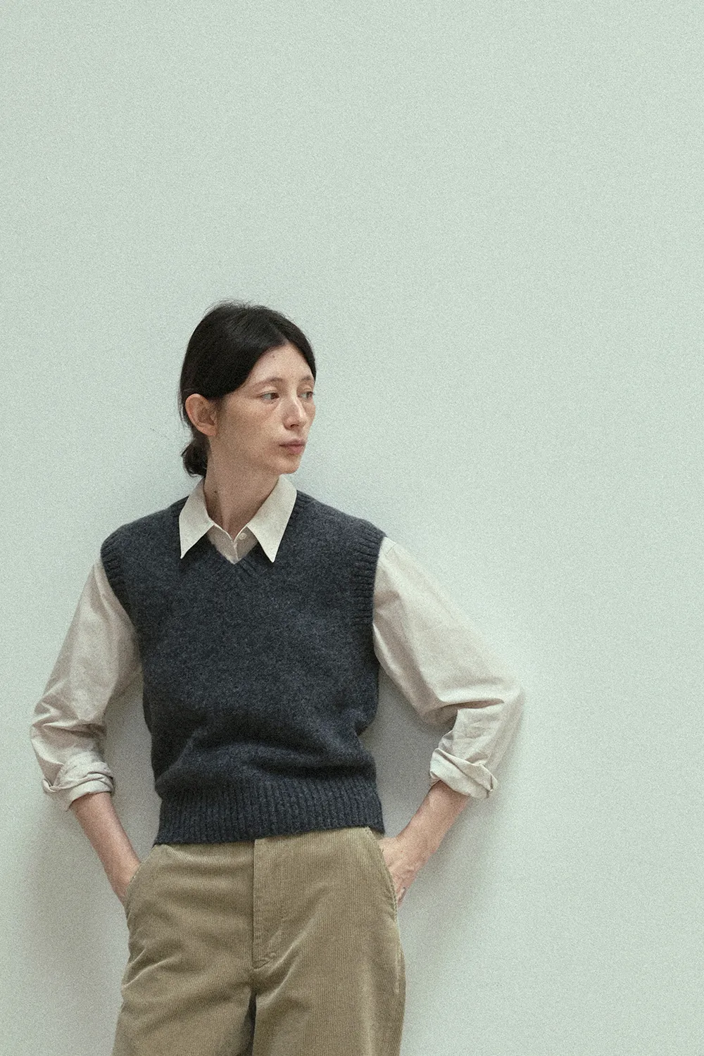 TE3-SW06 크로켓 울 베스트-밤부차콜 - 감도 깊은 취향 셀렉트샵 29CM