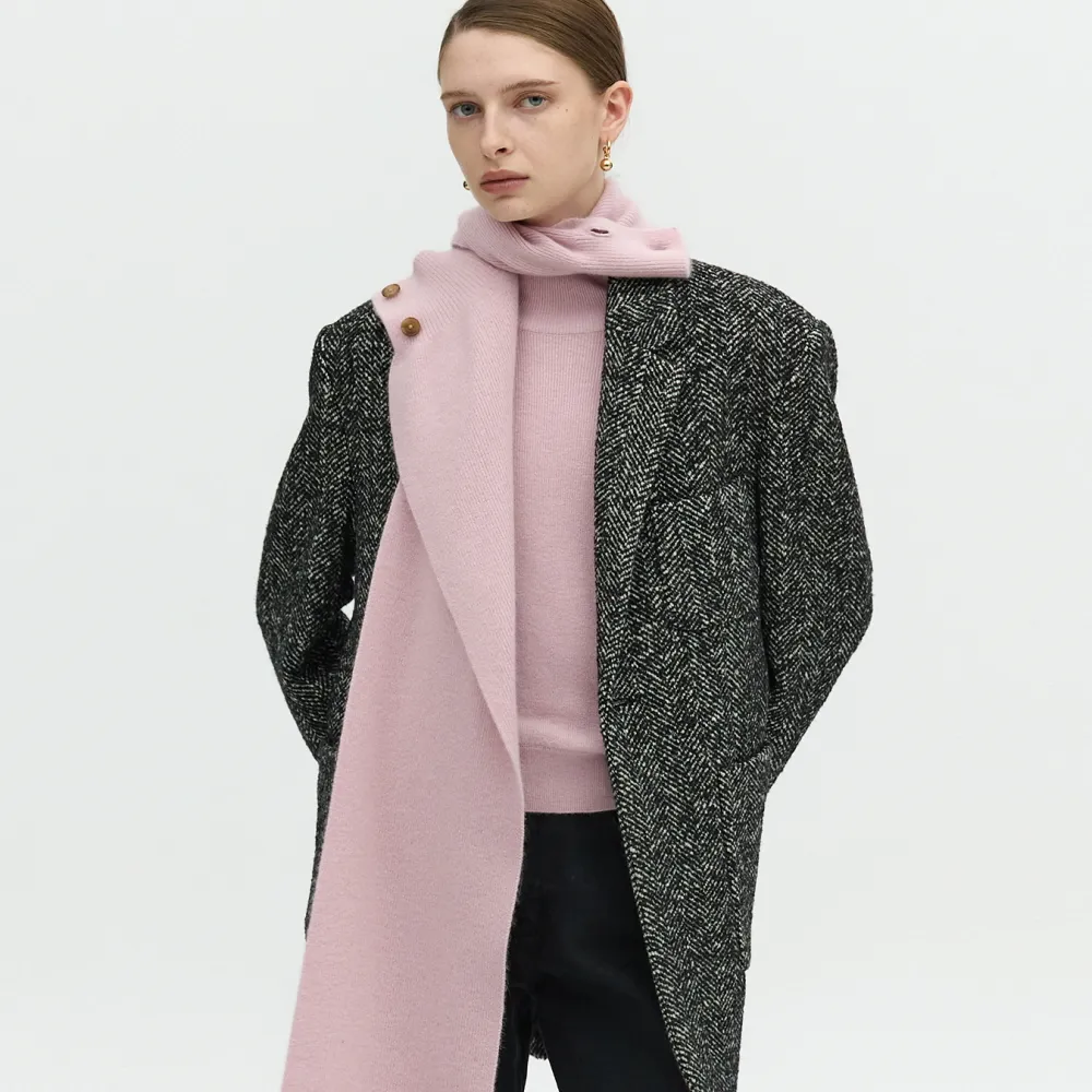 TWO-BUTTON KNIT MUFFLER_PINK - 감도 깊은 취향 셀렉트샵 29CM