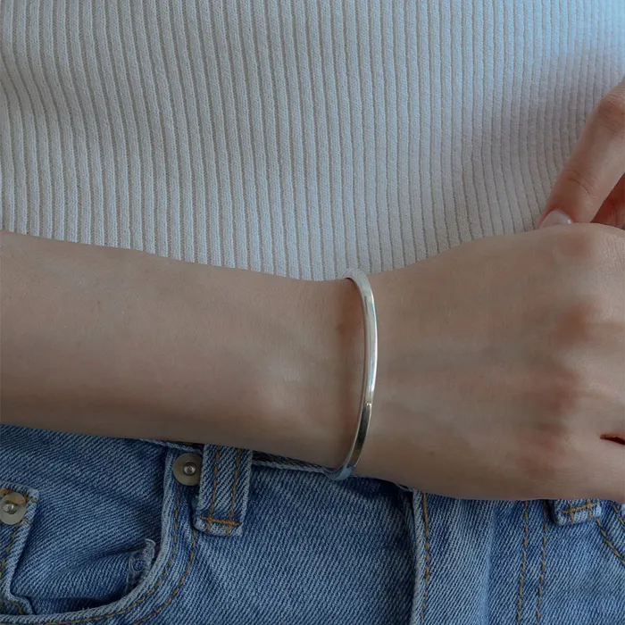 silver925 plain bangle bracelet (2color) - 감도 깊은 취향 셀렉트샵 29CM