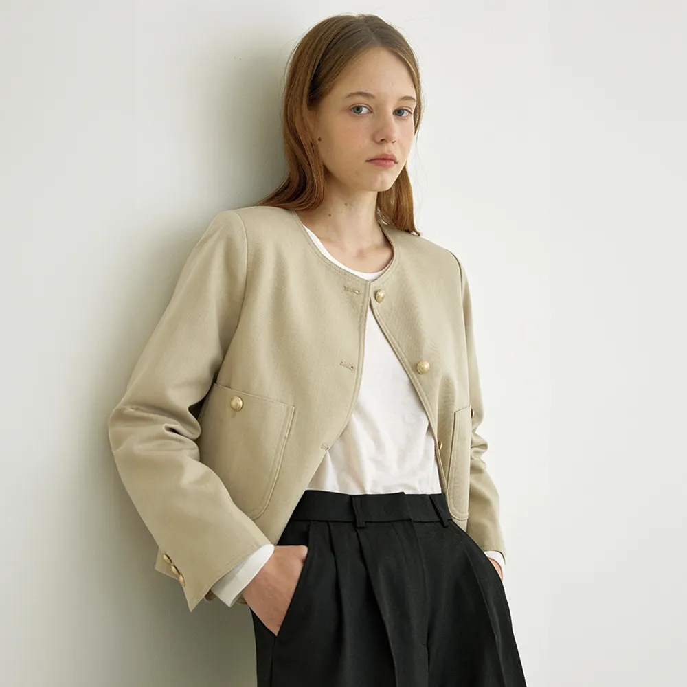 Basic round jacket (Khaki beige) - 감도 깊은 취향 셀렉트샵 29CM