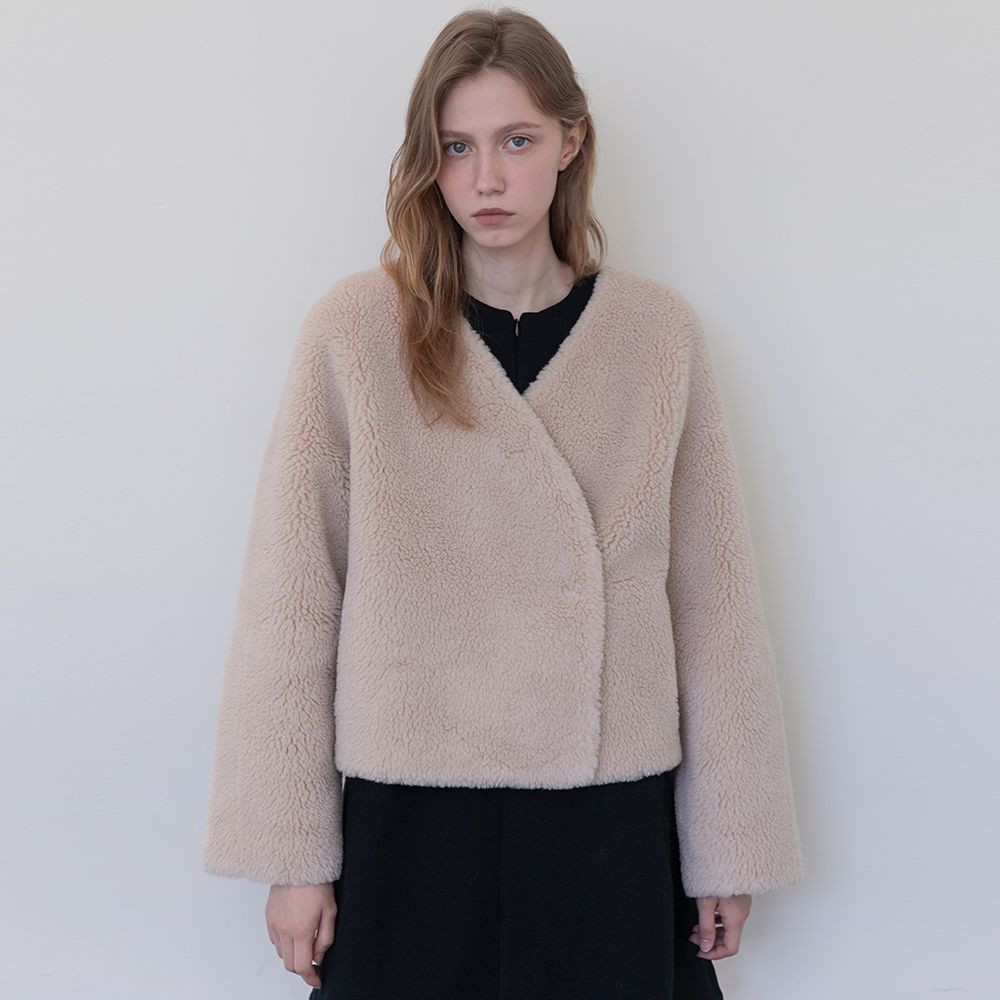 Lambswool nocollar jacket (Beige) - 감도 깊은 취향 셀렉트샵 29CM