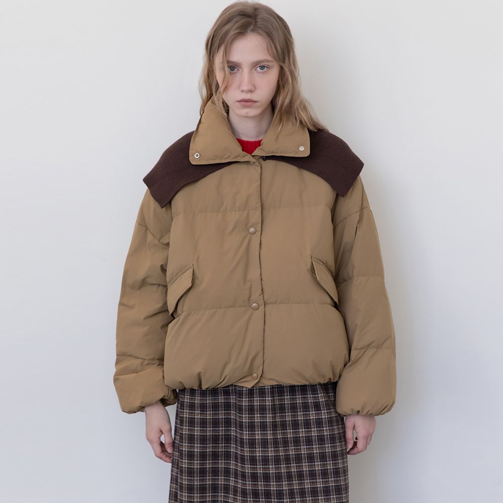Knit collar duck down overfit padding (Beige) - 감도 깊은 취향 셀렉트샵 29CM