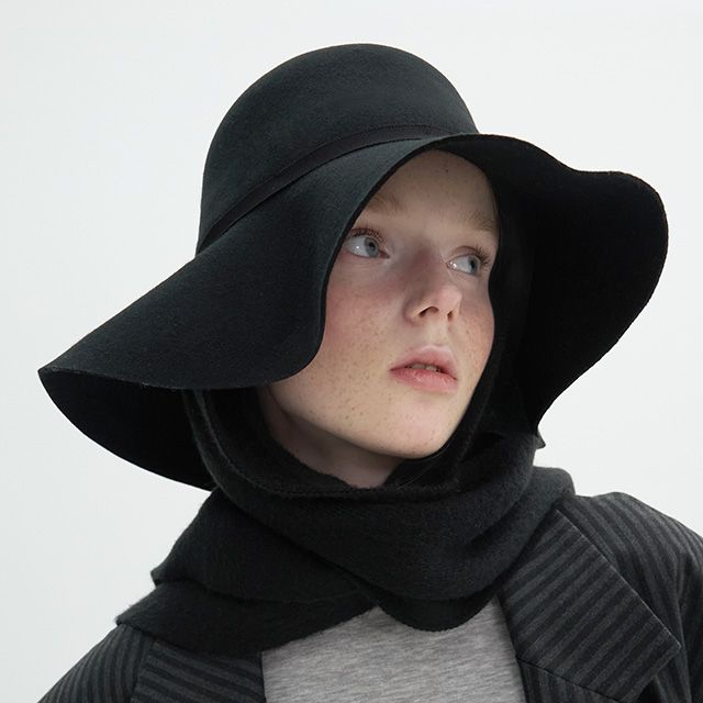 Knit Muffler Flare Hat - Black - 감도 깊은 취향 셀렉트샵 29CM