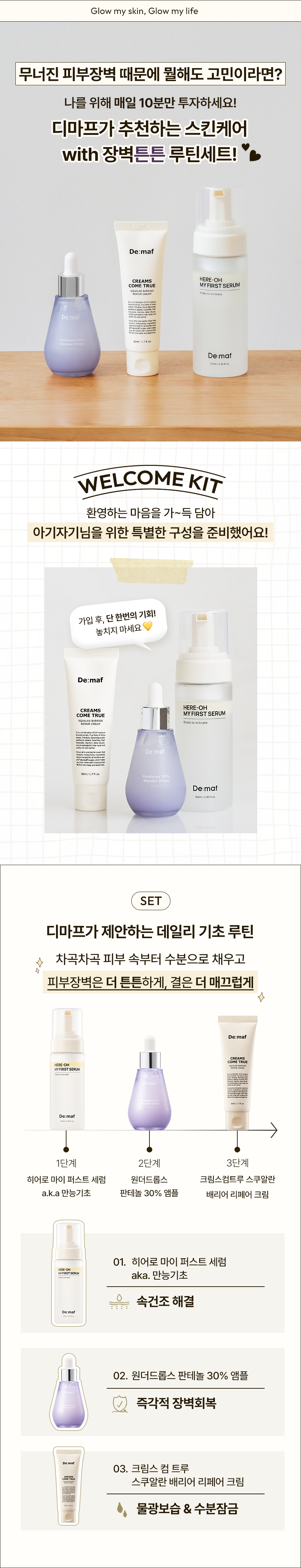 장벽튼튼 루틴세트(만능기초145ml + 판테놀55ml + 크림50ml) - 감도 깊은 취향 셀렉트샵 29CM