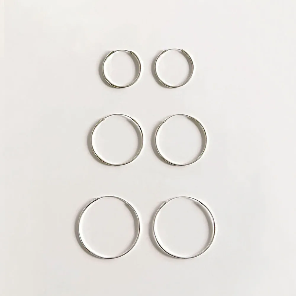이다희 착용 Simple Thin Big Size Ring Earring(silver) - 감도 깊은 취향 셀렉트샵 29CM
