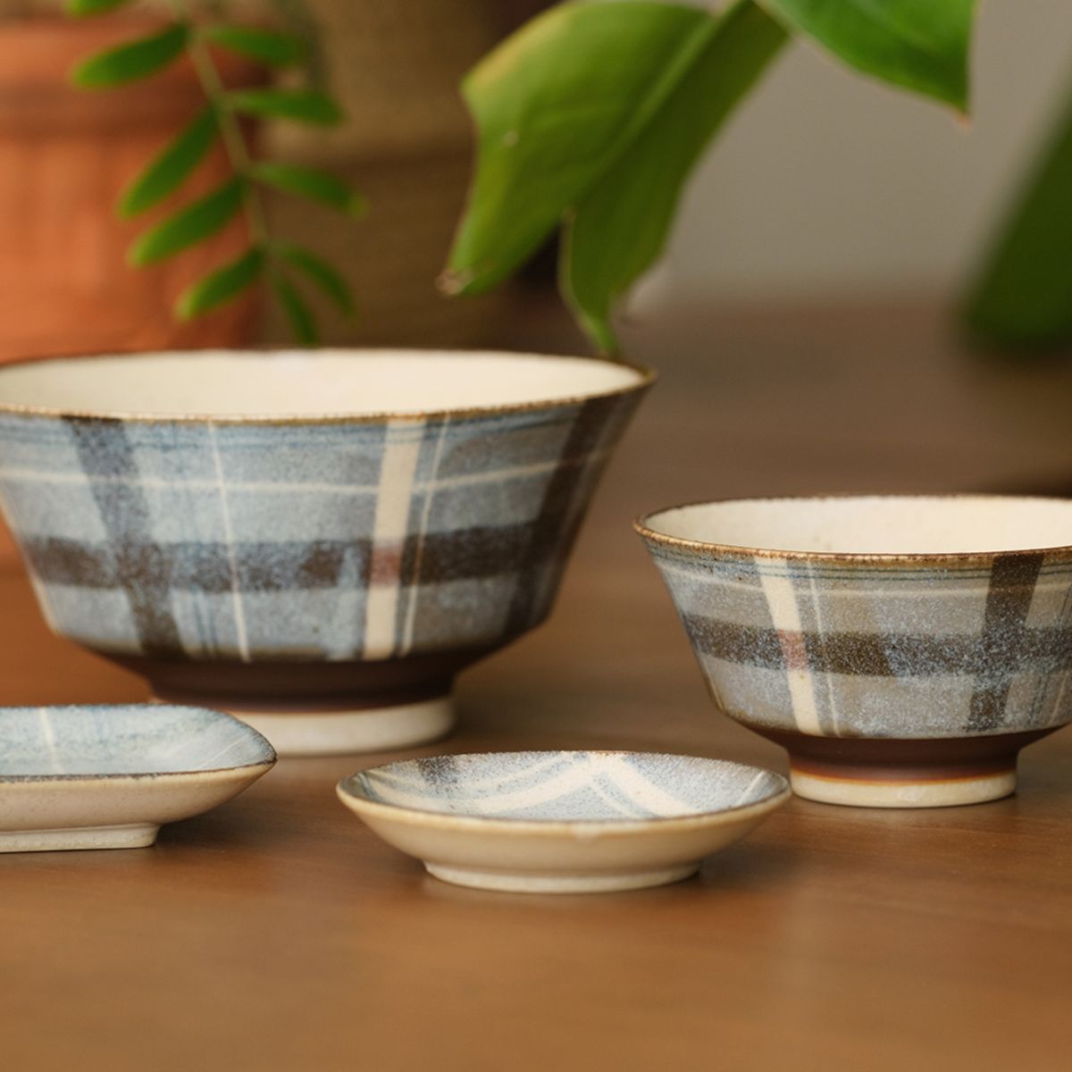 [SET] 클래식 체크 코지 블루 1인 식기 세트 (4p 구성) - 감도 깊은 취향 셀렉트샵 29CM