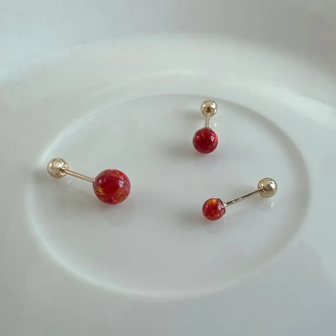 14k red opal ball piercing - 감도 깊은 취향 셀렉트샵 29CM